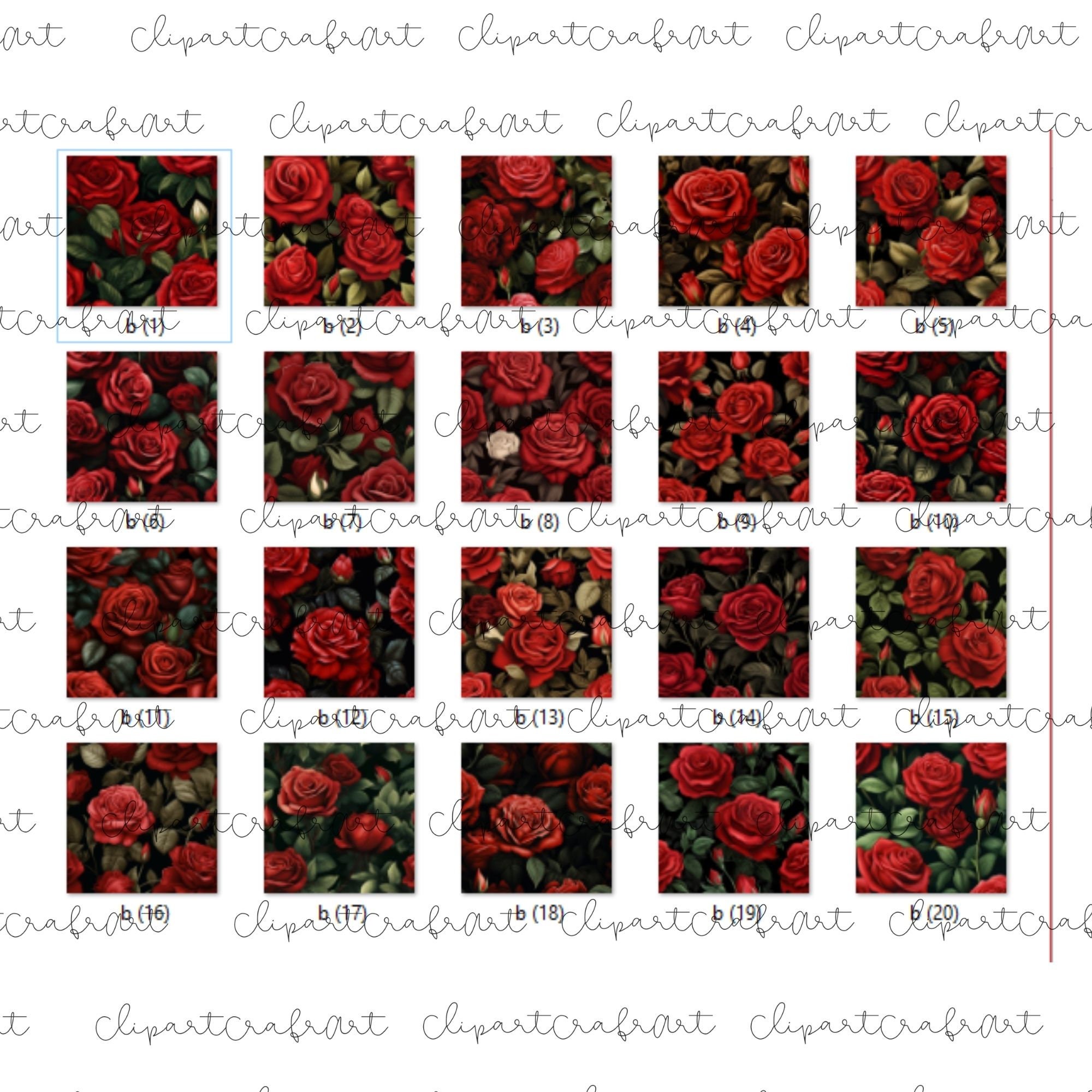 Vintage Rose Flower Digital Paper, Rose Floral Botanical Seamless ...