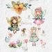 Fairy Garden Friends Watercolor Clipart, Cute Fantasy Fairies Clipart ...
