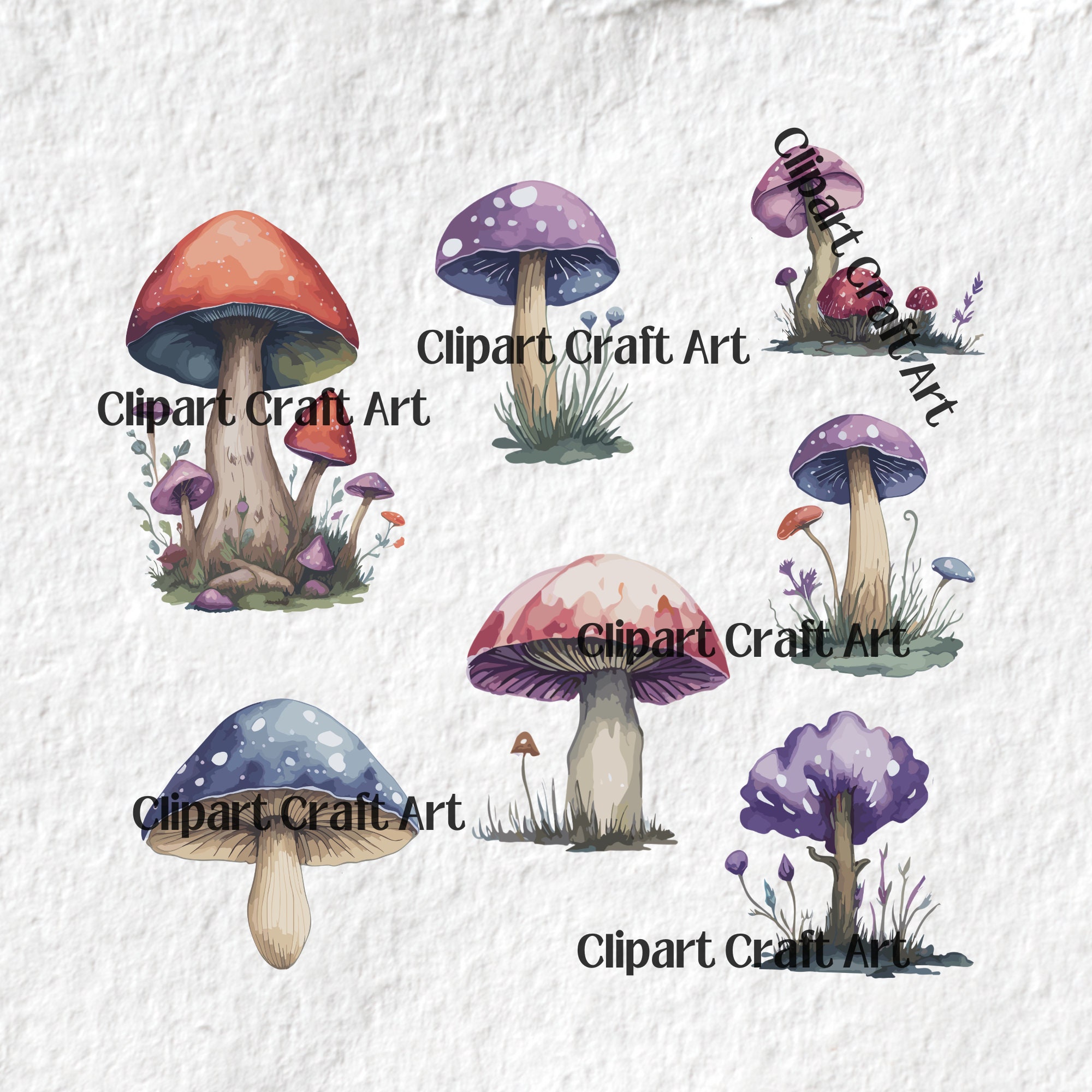Mushroom Forest Clipart, Cute Forest Nature Toadstool Fungi Mushroom ...