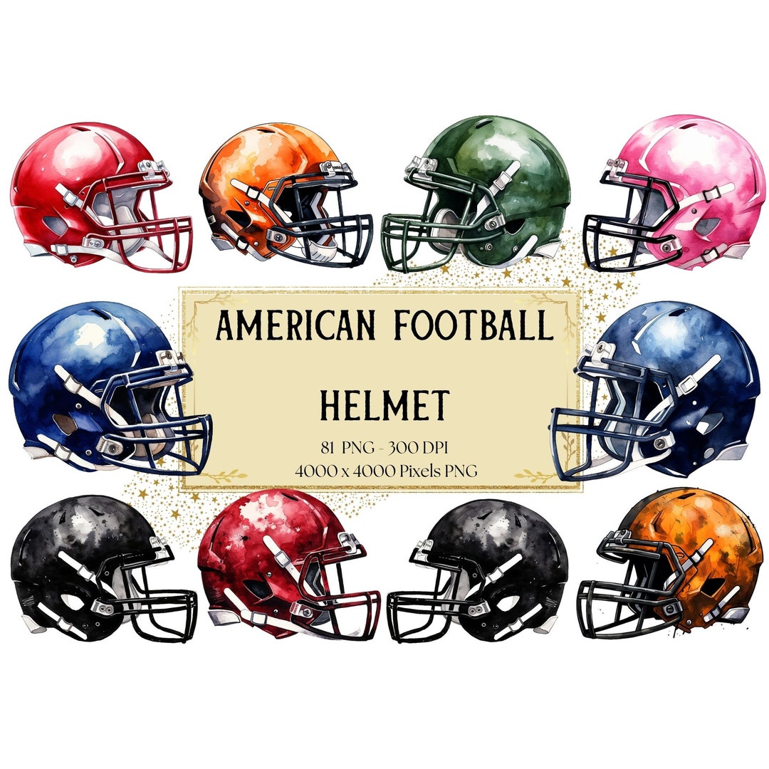 American Football Helmet Clipart, Football Helmet Png Bundle Clipart ...