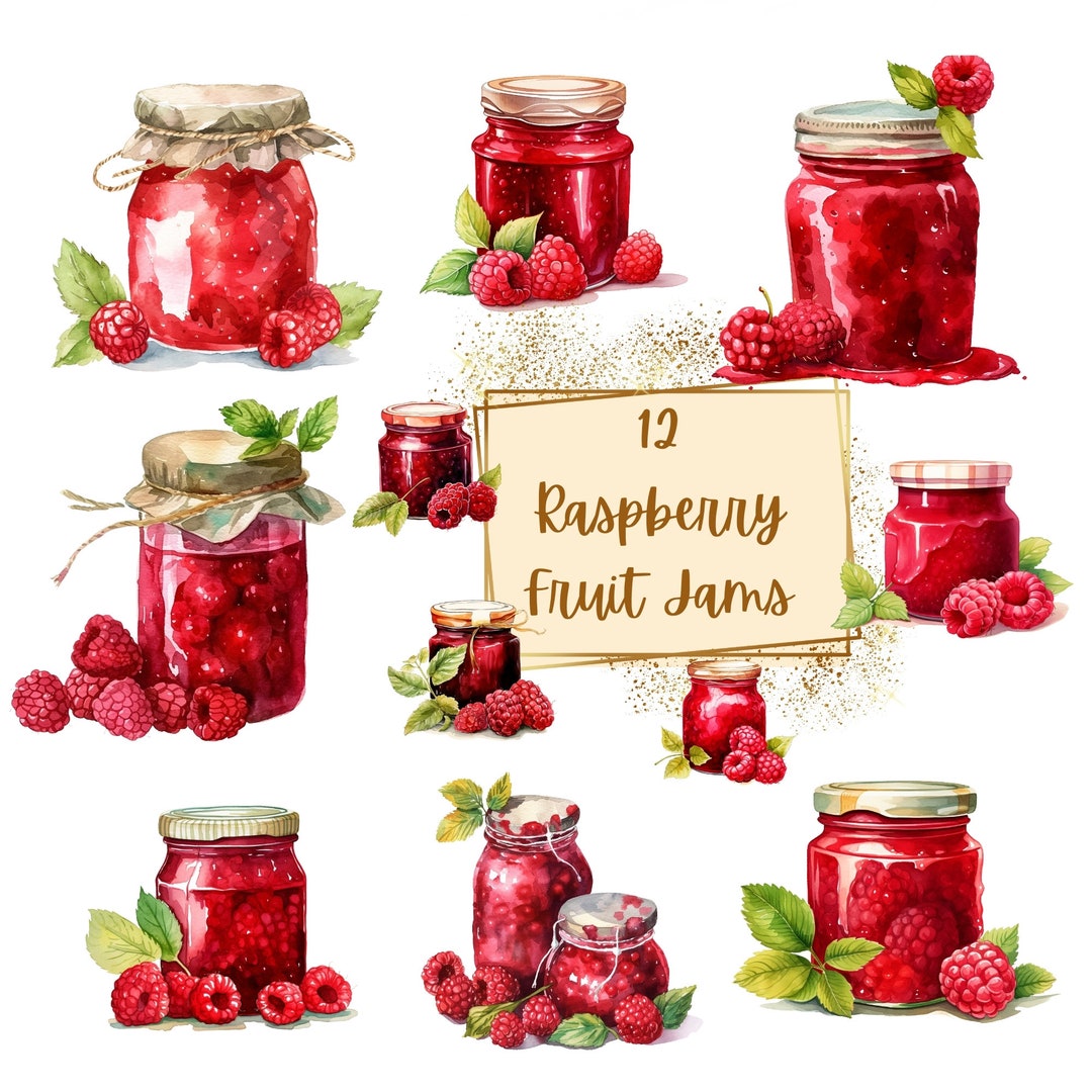 Raspberry Jam Jar Clipart, Raspberries Jam Fruit Clipart, Raspberry Jam ...