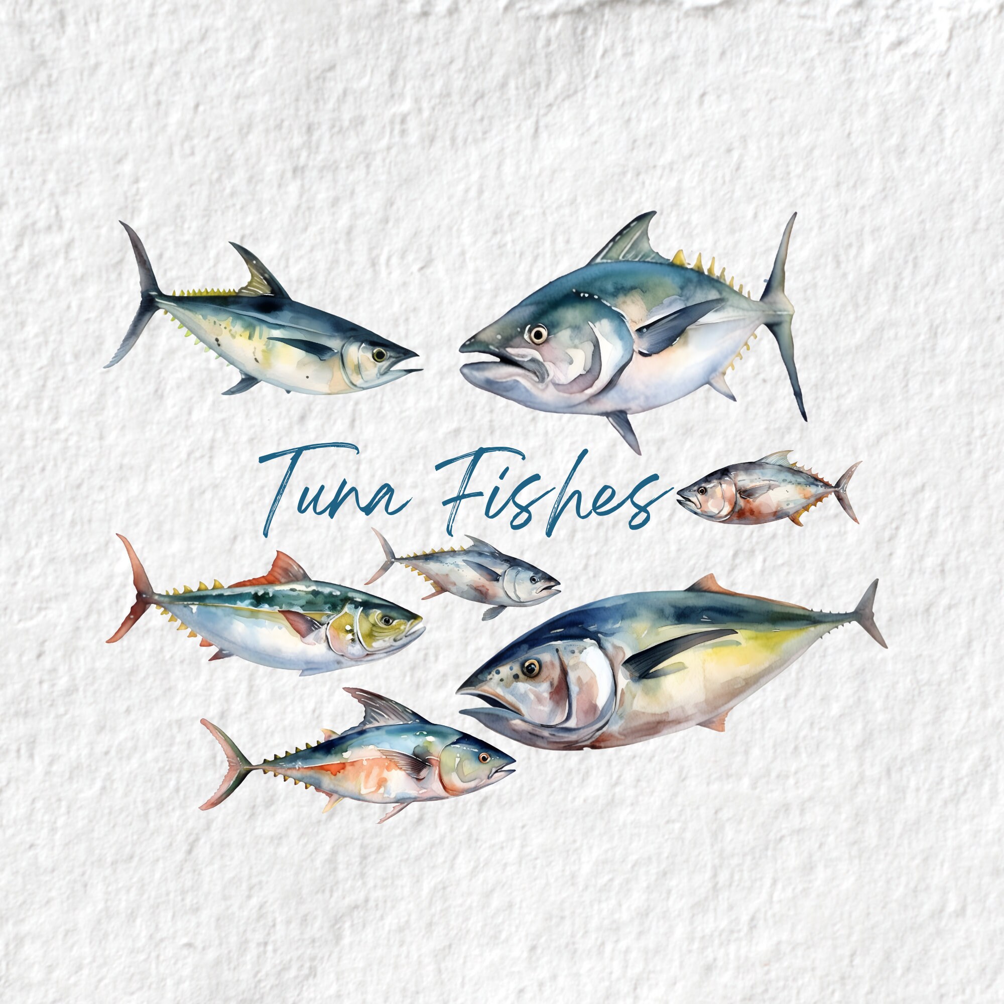 Tuna Fish Watercolor Clipart Cute Tuna Fish Baby Shower - Etsy UK