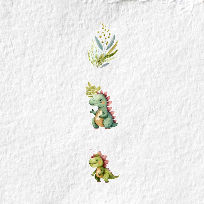 Dinosaurs Watercolor Clipart Cute Baby Shower Graphics - Etsy