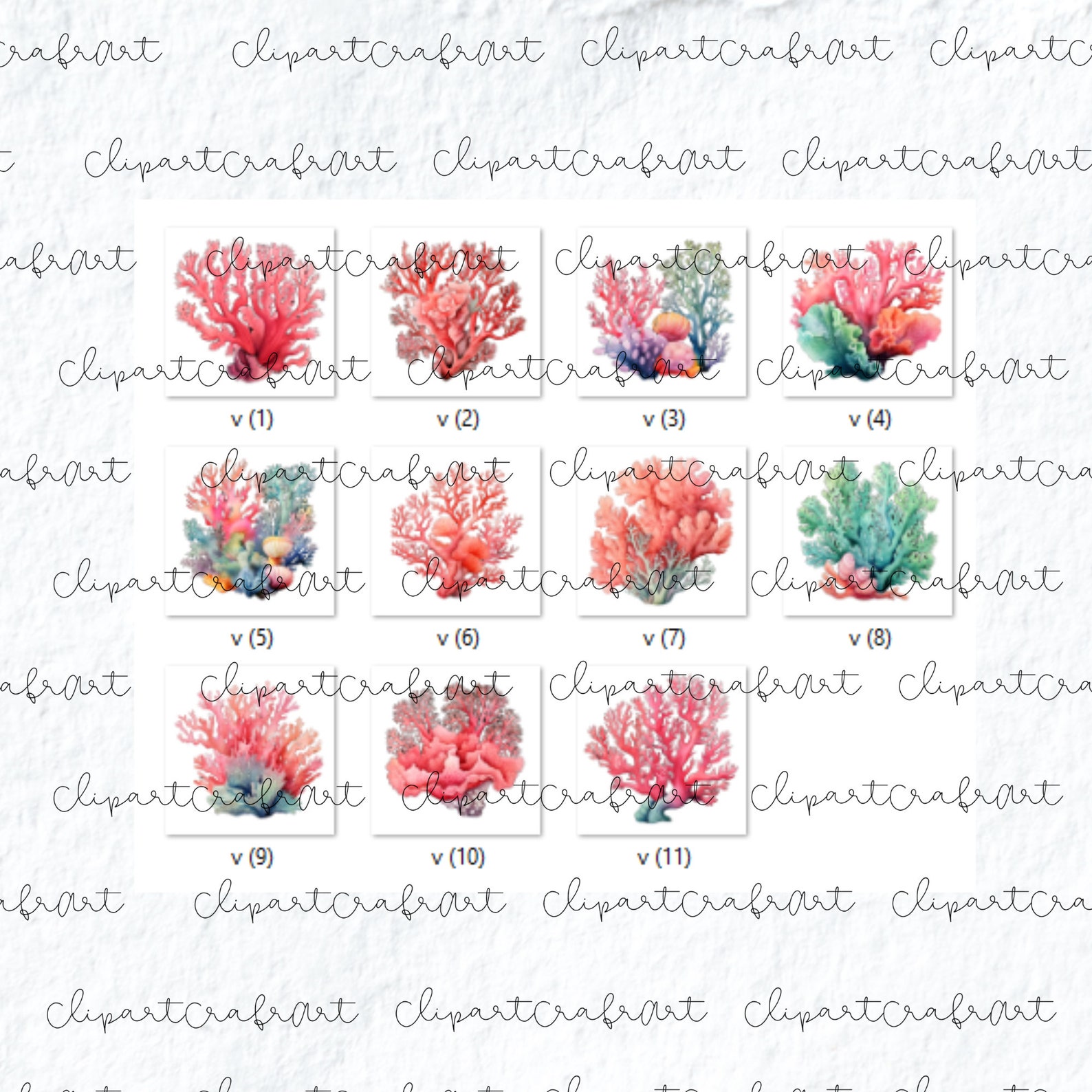 Watercolor Sea Coral Clipart, Nautical Ocean PNG (digital Download) - Etsy