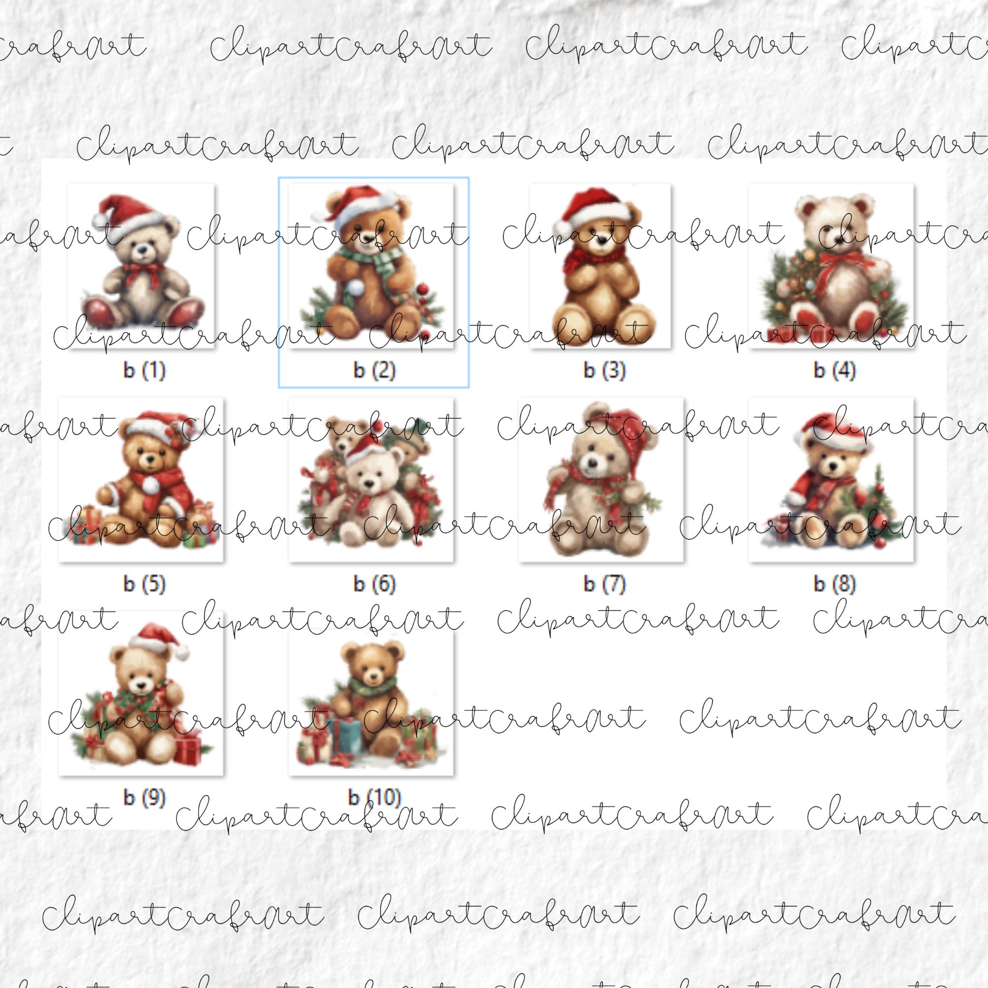 Christmas Teddy Bear Clipart Christmas Teddy Bear Birthday - Etsy