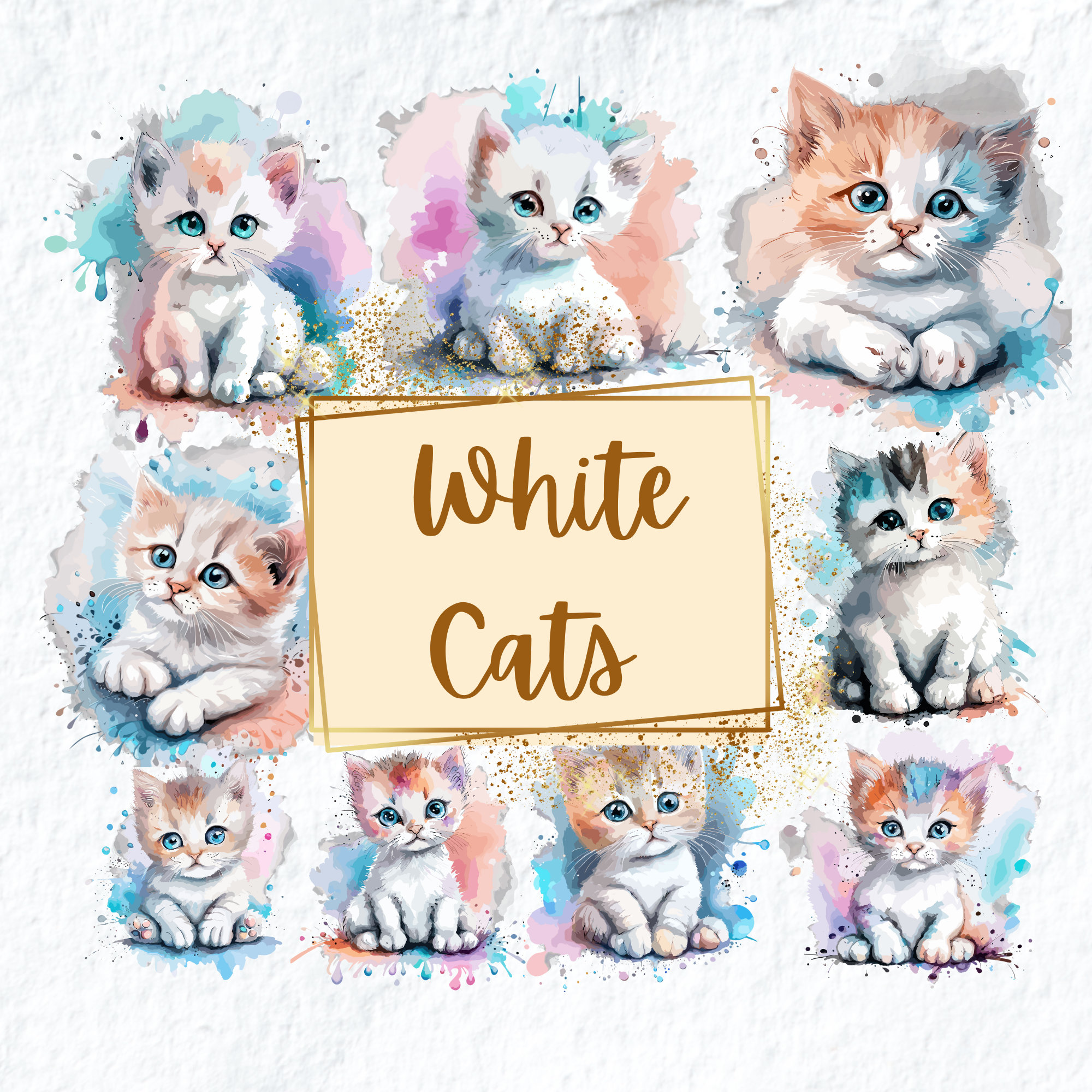 White Cat Clipart White Kitten Clipart Cute Kitty Png - Etsy