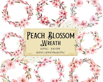 Peach Blossom Flower Png Clipart, Spring Peach Flower Clipart - Etsy