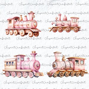 Wooden Pink Toy Train Clipart, Wooden Toy Pink Train Nursery Clipart ...