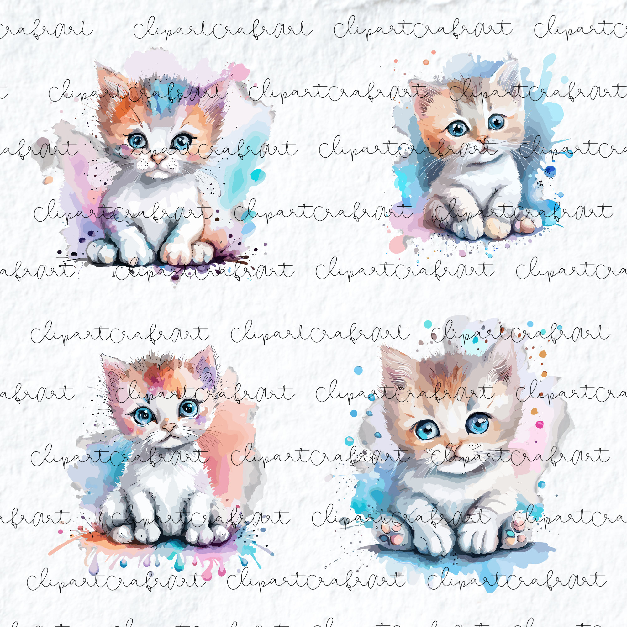White Cat Clipart White Kitten Clipart Cute Kitty Png - Etsy