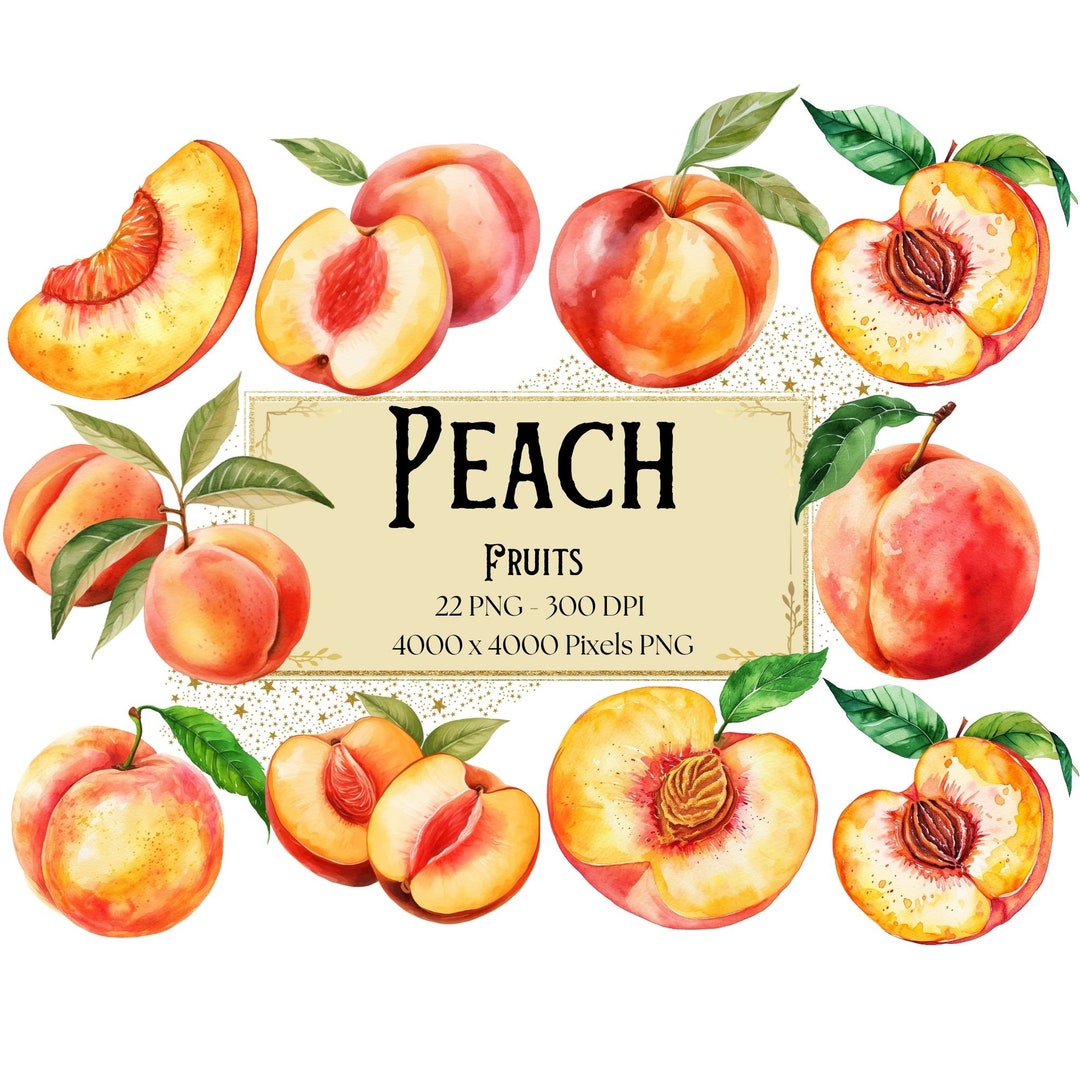 Peach Fruit Png Clipart, Peach Fruit Watercolor Clipart, Peach Fruit ...