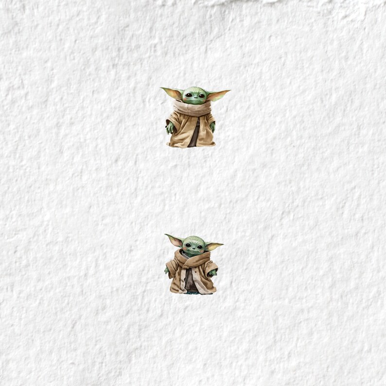 Baby Yoda Watercolor Clipart Cute Star Wars Mandalorian Baby - Etsy