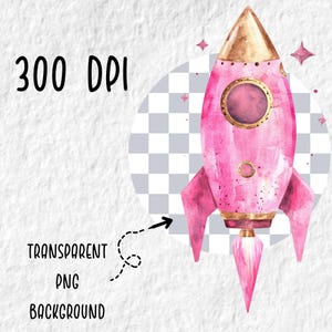 Pink Space Ship Clipart, Space Rocket Ship Png, Outer Space Clipart ...
