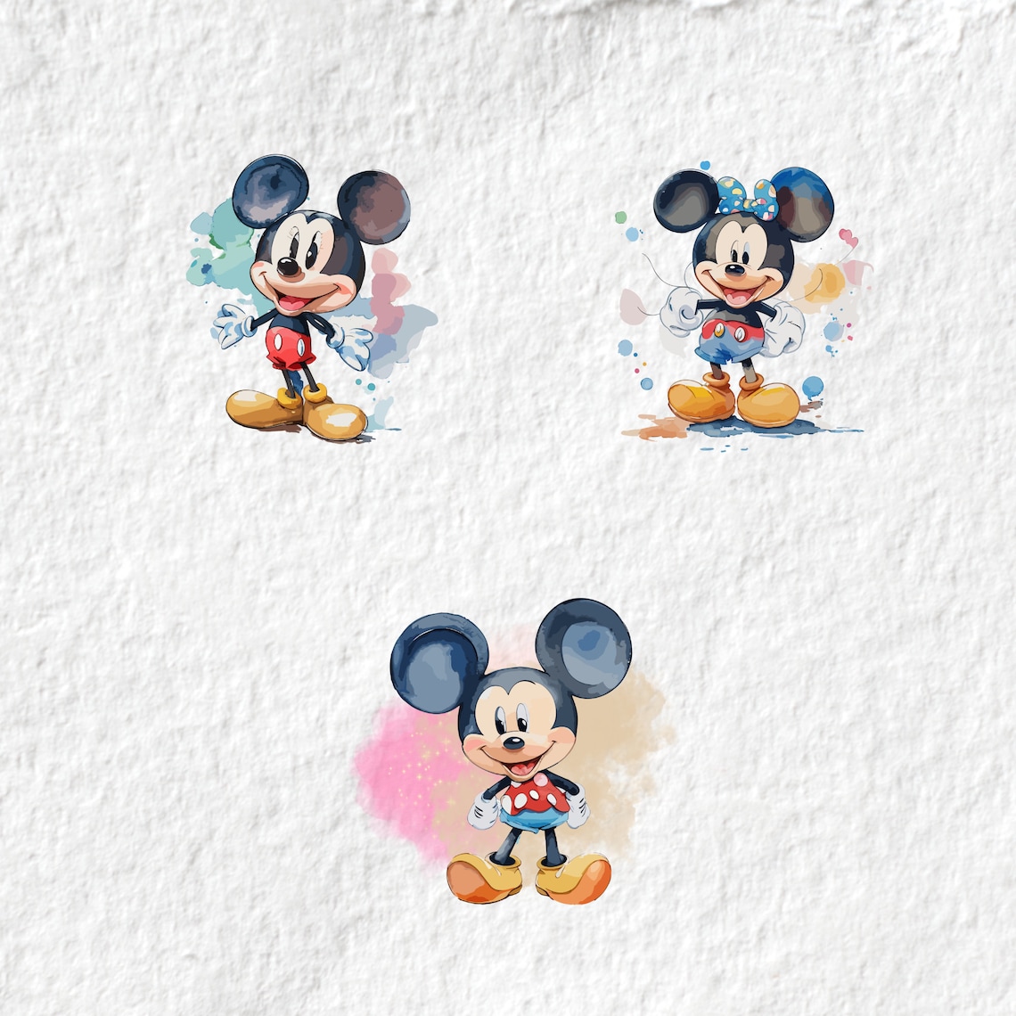 Mickey Mouse Clipart Mickey Mouse Png Mickey Mouse acuarela - Etsy México