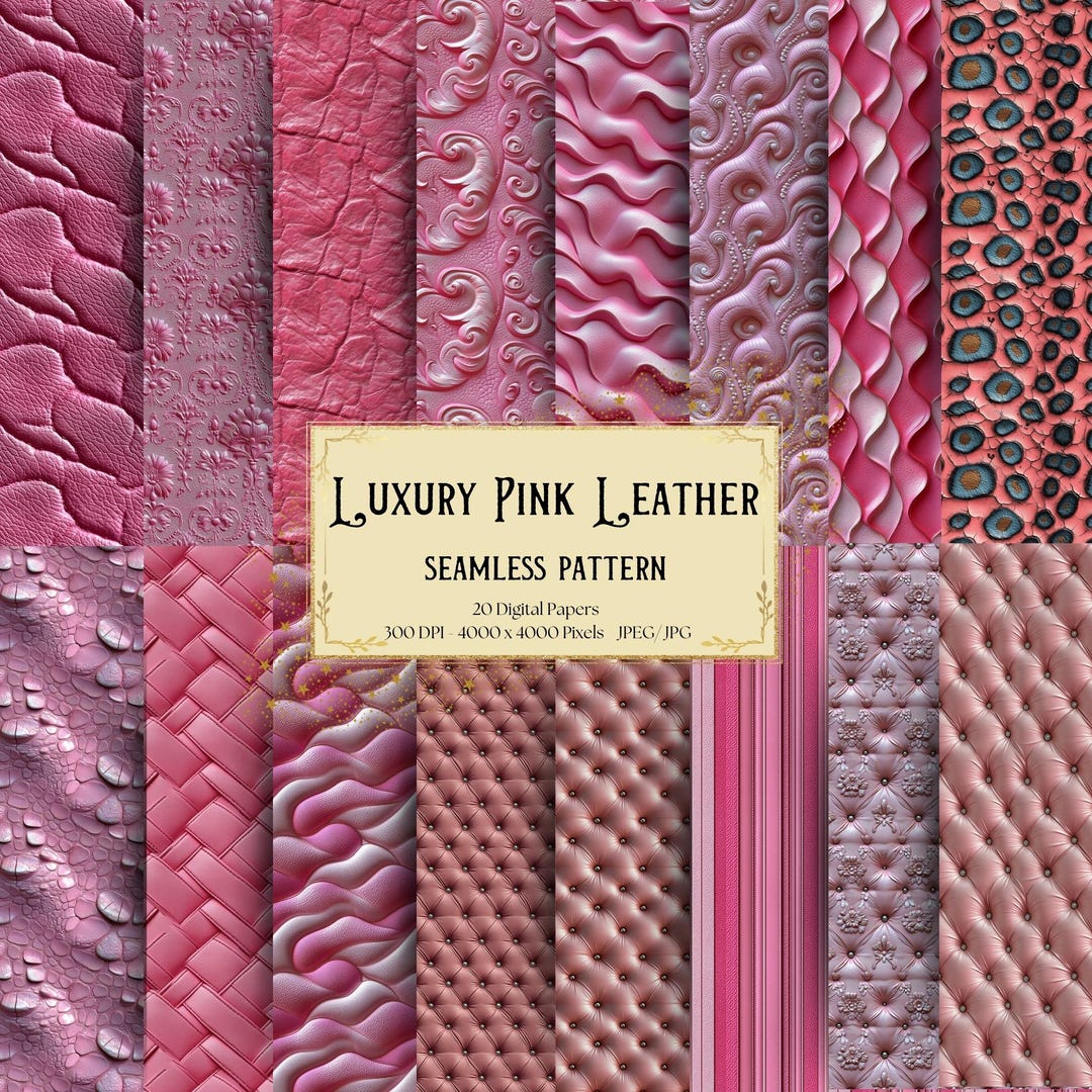 Pink Leather Textures Digital Paper, Pink Texture Seamlesss Pattern ...