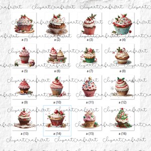Christmas Cupcake Clipart, Christmas Treat Cupcakes Clipart PNG ...