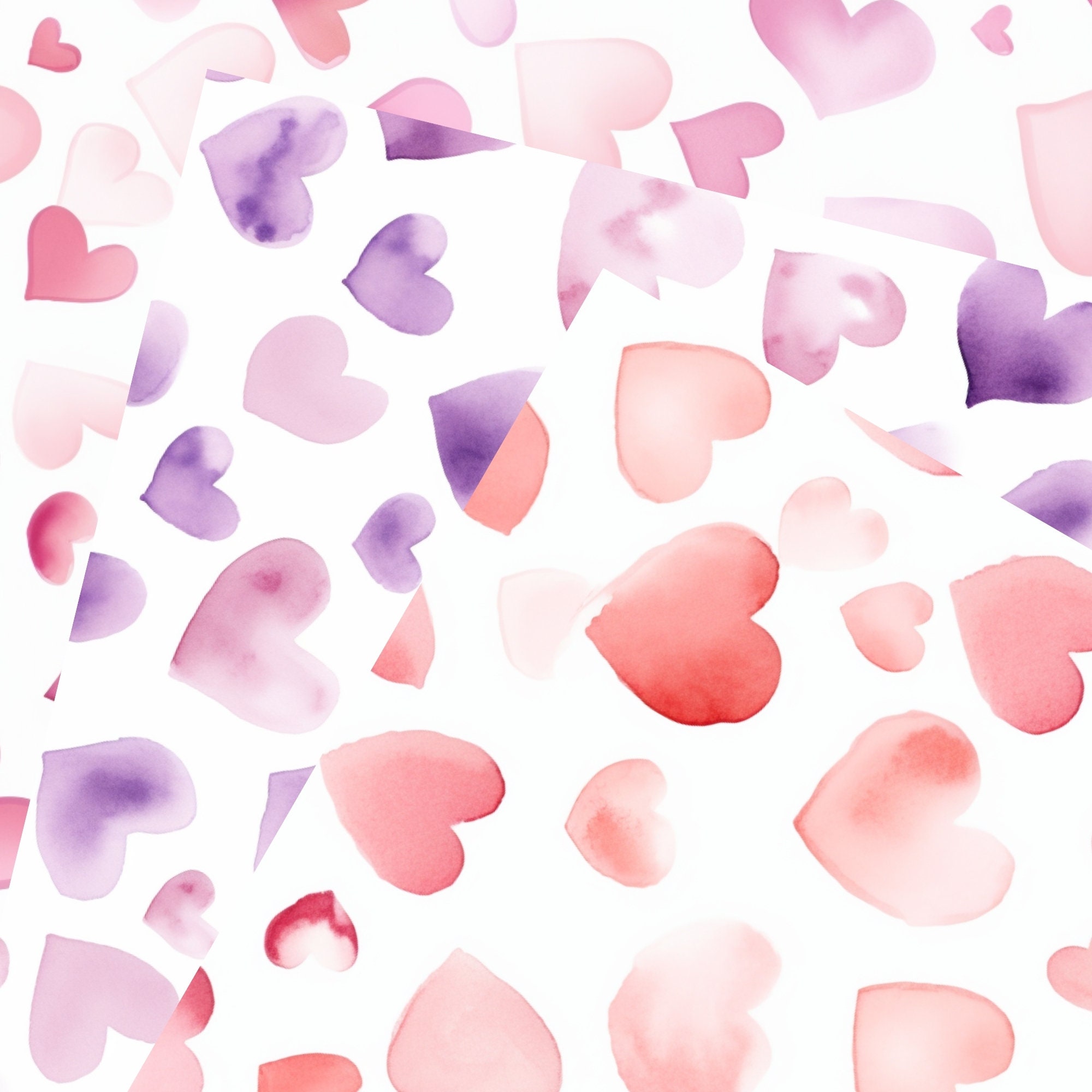 Valentines Seamless Hearts Digital Paper, Valentines Love Colorful ...