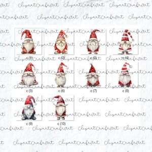 Christmas Gnome Clipart, Red Christmas Scandinavian Gnomes Clipart ...