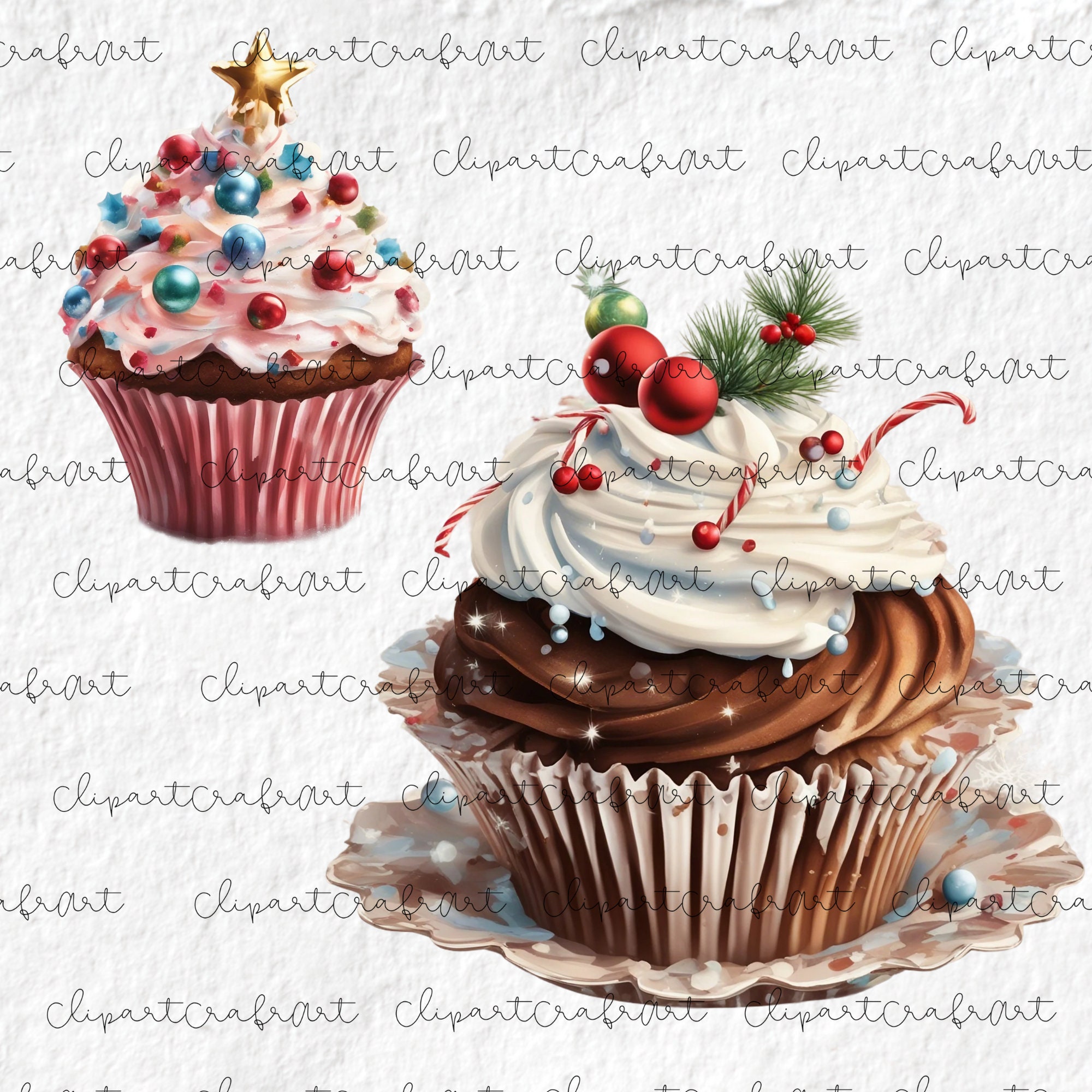 Christmas Cupcake Clipart, Christmas Treat Cupcakes Clipart PNG ...