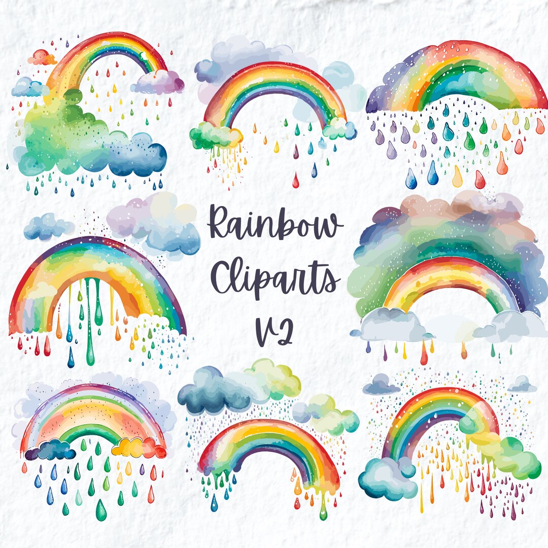 Rainbow Clipart, Cute Rainbow Watercolor Clipart PNG, Cute Nursery ...