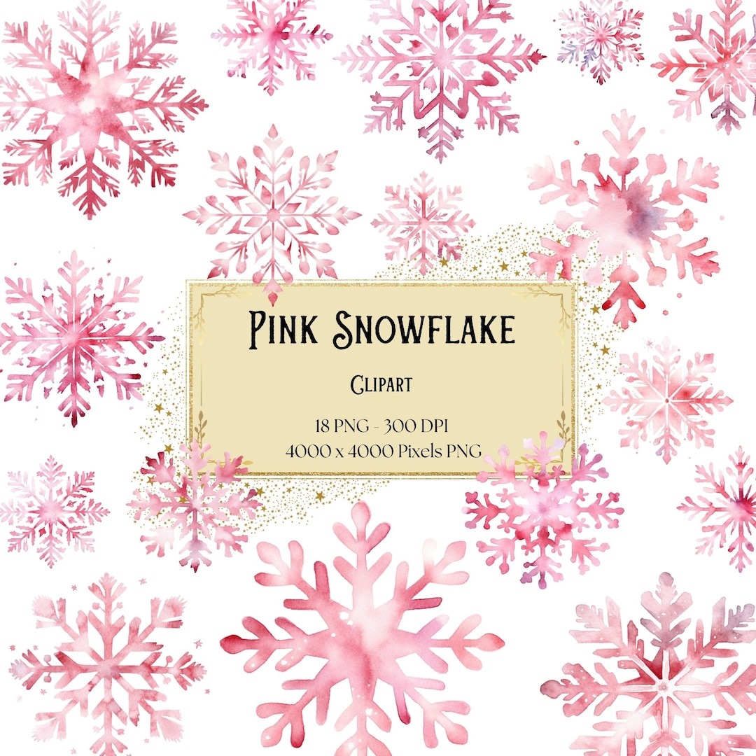 Pink Snowflake Clipart, Pink Snowflake Png, Pink Snowflakes Christmas ...