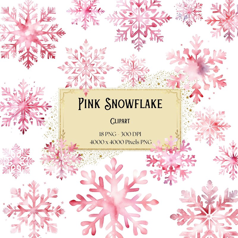 Pink Snowflakes - Etsy