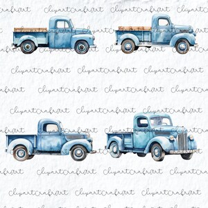 Vintage Blue Truck Clipart, Vintage Pickup Truck Clipart, Vintage Farm ...