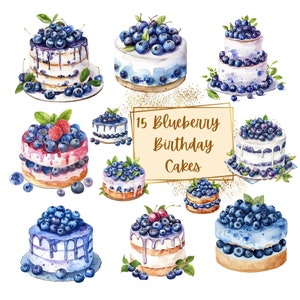 Blueberry Birthday Cake Clipart, Blueberries Cake Fruit Clipart, Cute ...