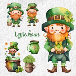 Leprechaun Watercolor Clipart, St Patricks Day Clipart, Happy St ...