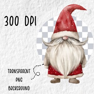 Christmas Gnome Clipart, Red Christmas Scandinavian Gnomes Clipart ...