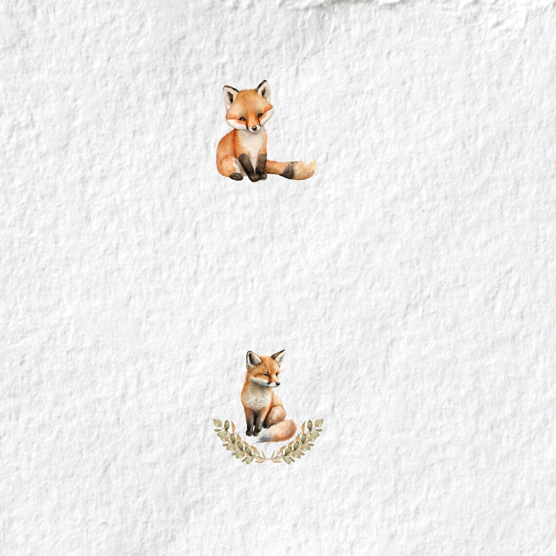 Fox Watercolor Clipart Cute Baby Shower Graphics Birthday - Etsy