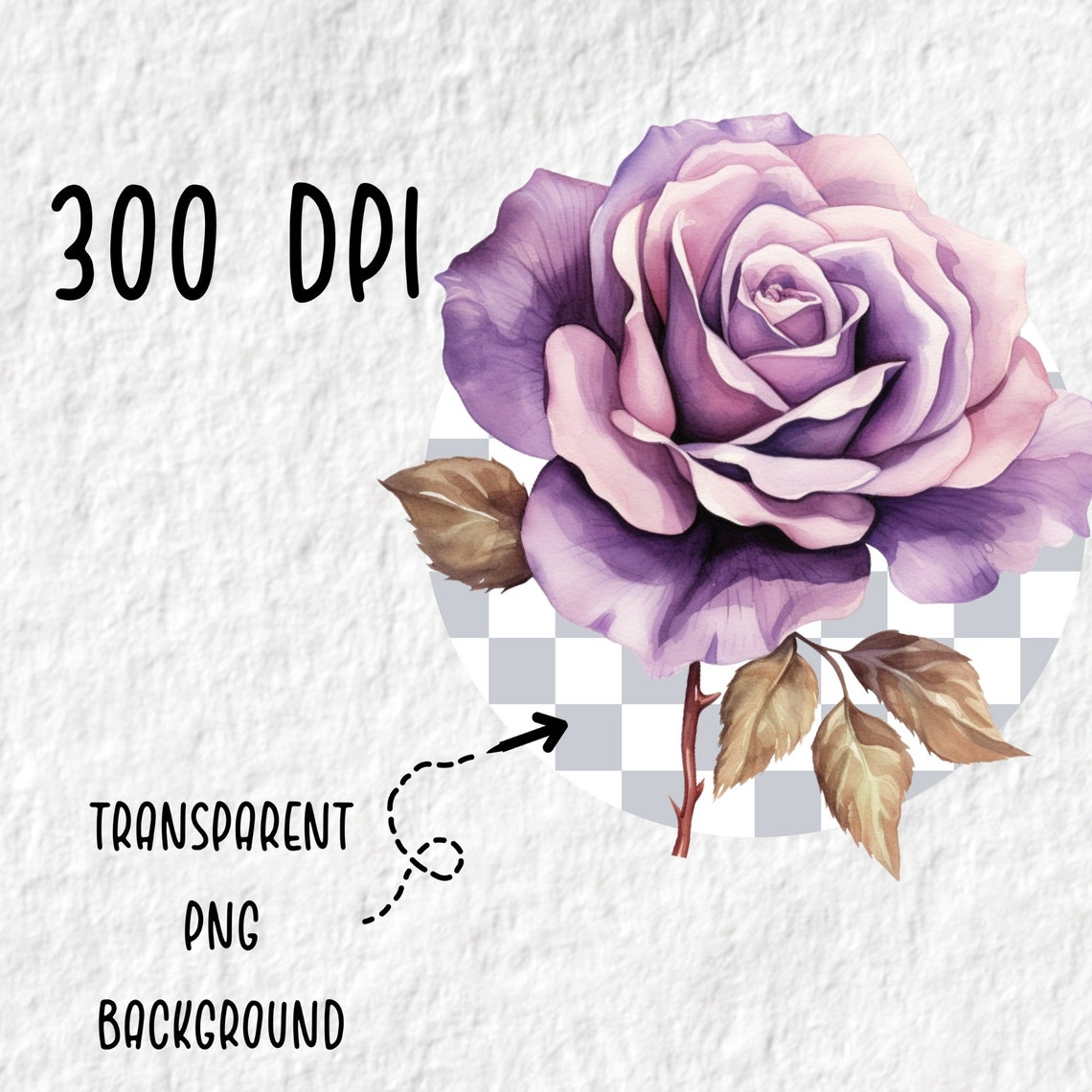 Watercolor Purple Rose Clipart, Floral Wedding PNG (digital Download ...