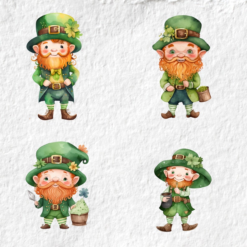 Leprechaun Watercolor Clipart, St Patricks Day Clipart, Happy St ...