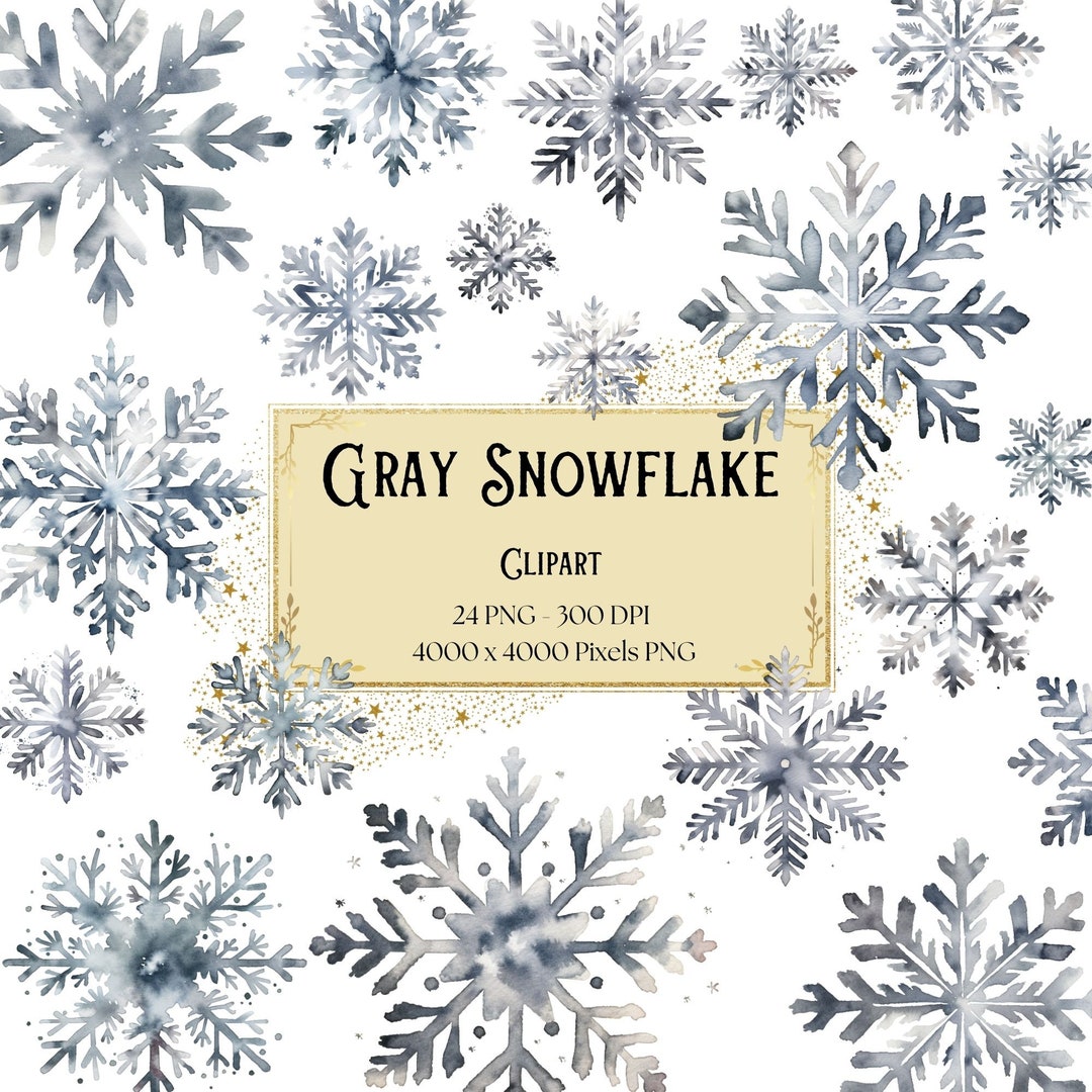 Gray Snowflake Clipart, Gray Snowflake Png, Gray Snowflakes Christmas ...