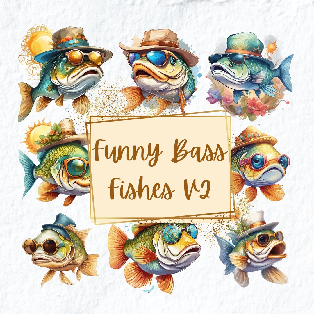 Funny Bass Fish Clipart Big Mouth Bass Fish PNG Bass Fishing - Etsy