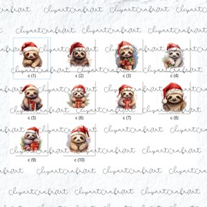 Christmas Sloth Clipart, Festive Holiday Christmas Sloth PNG, Xmas ...