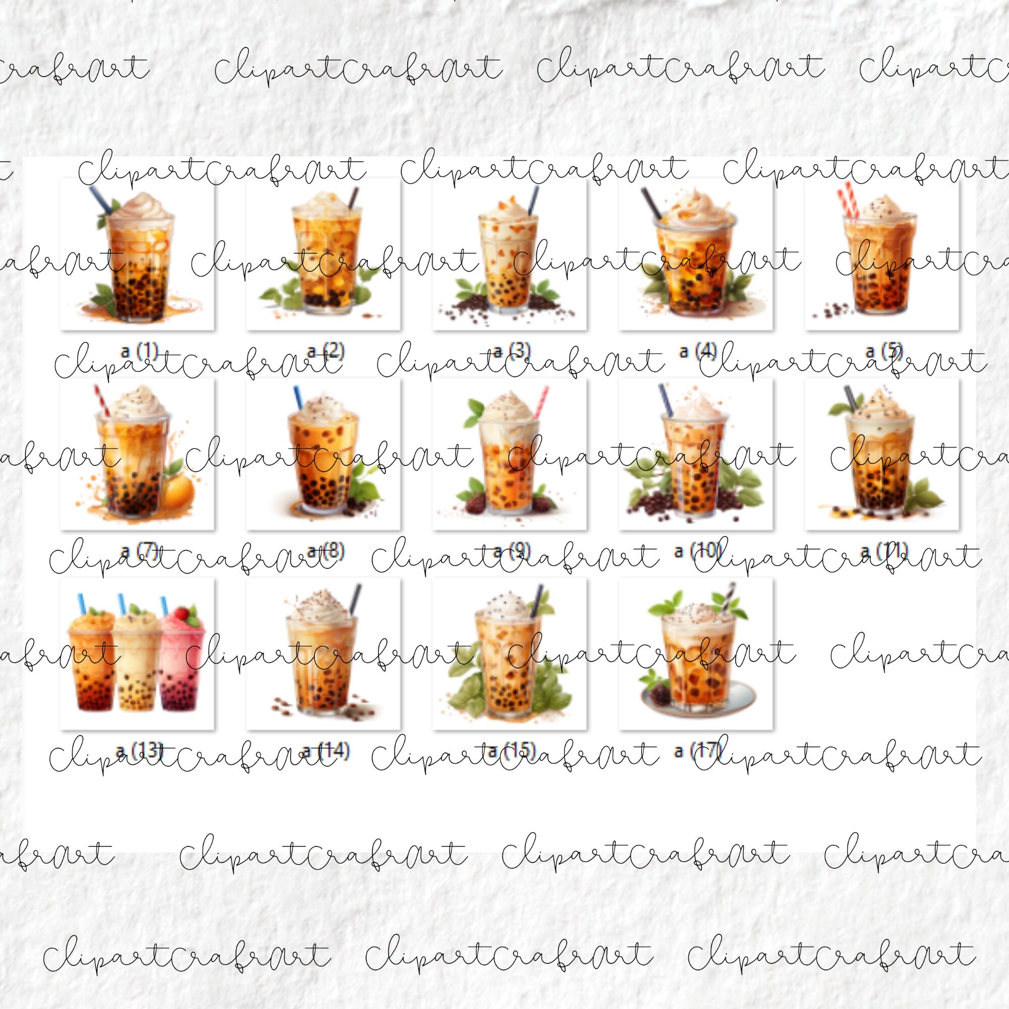 Boba Tea Clipart Bubble Tea PNG Watercolor Drinks Clipart - Etsy