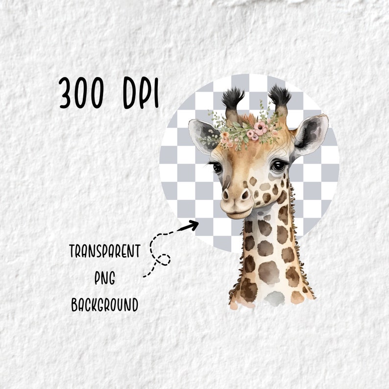 Giraffe Watercolor Clipart, Cute Baby Shower Graphics, Birthday Party ...