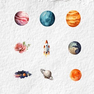 Outer Space Clipart Set, Planets Clipart Set, Planets PNG, Outer Space ...
