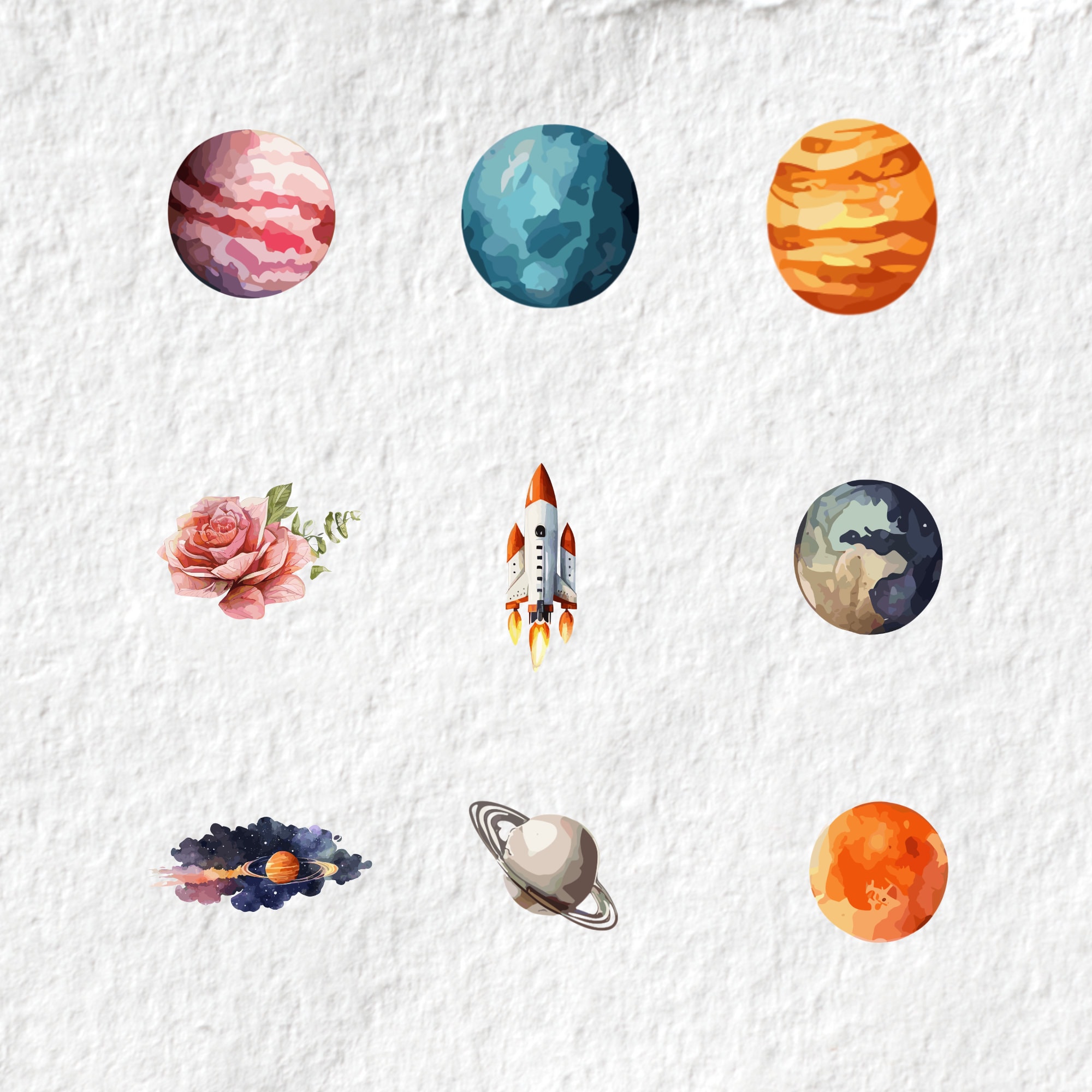 Outer Space Clipart Set Planets Clipart Set Planets PNG - Etsy