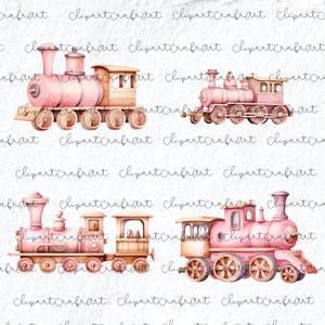 Wooden Pink Toy Train Clipart, Wooden Toy Pink Train Nursery Clipart ...