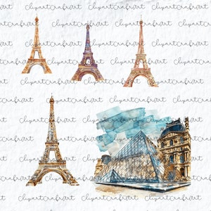 Paris City Clipart, Paris City Watercolor Clipart, Saint Chapelle ...