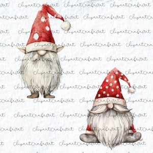 Christmas Gnome Clipart, Red Christmas Scandinavian Gnomes Clipart ...