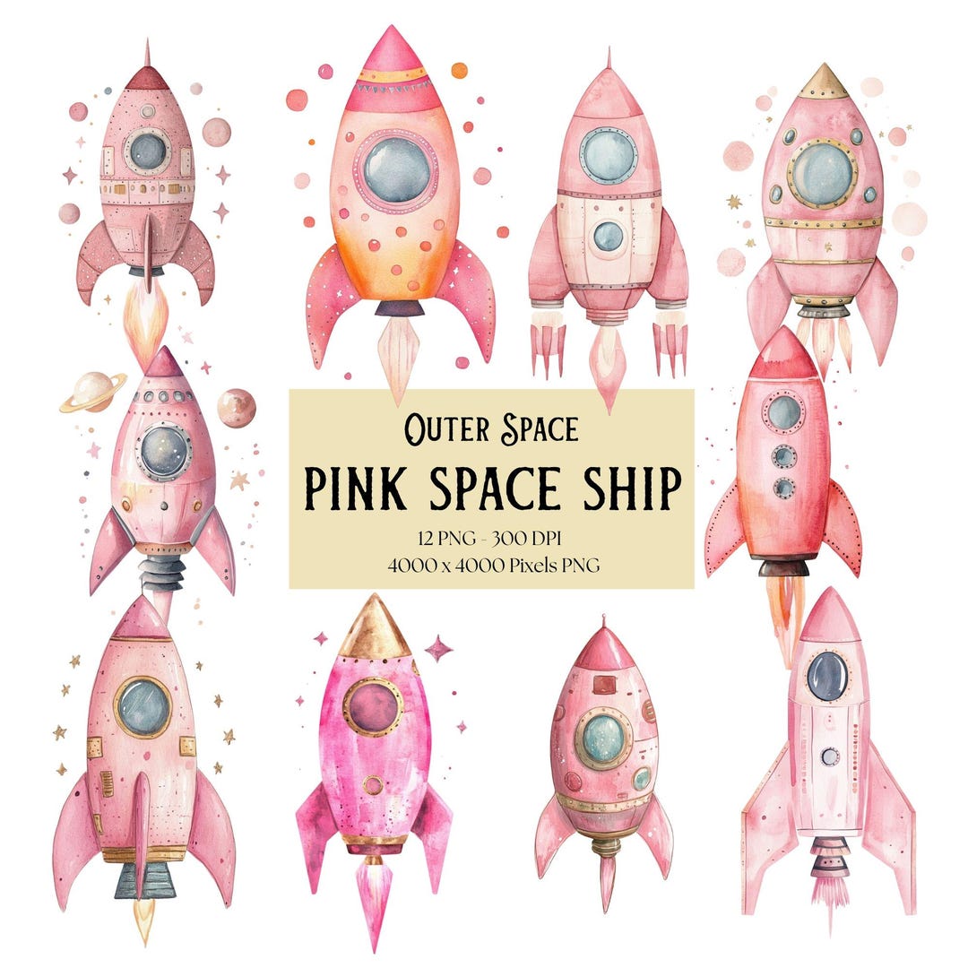 Pink Space Ship Clipart, Space Rocket Ship Png, Outer Space Clipart ...