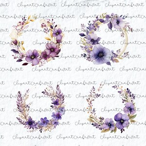Violet Flower Bundle Clipart, Violet Floral Png, Violet Flowers ...
