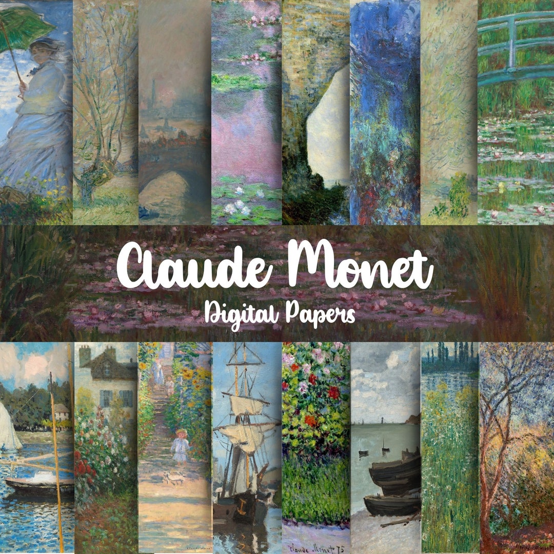 Claude Monet Oil Paintings Digital Papers, Claude Monet Paintings ...