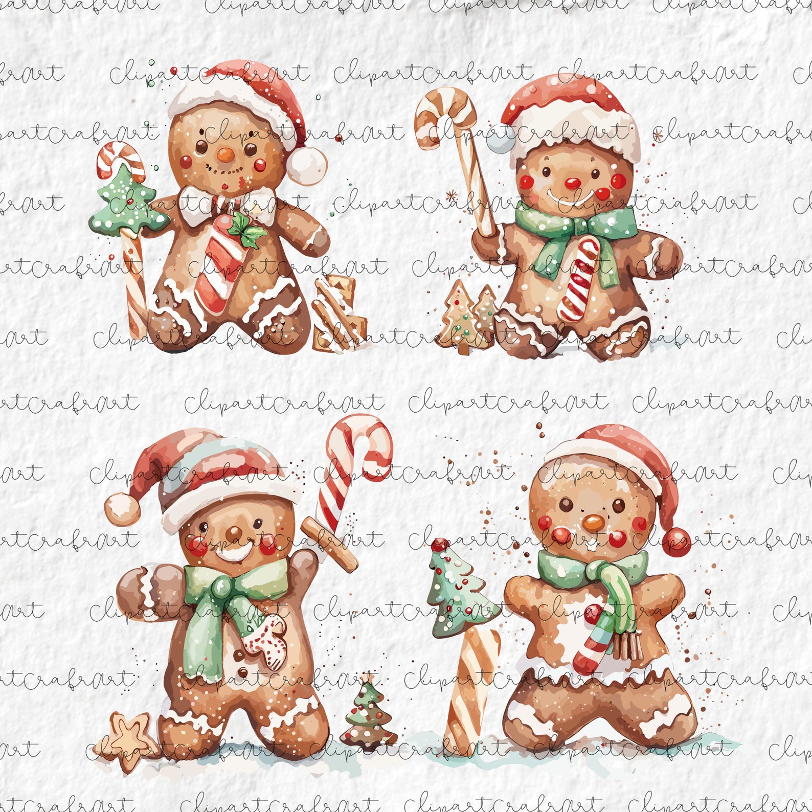 Gingerbread Man Clipart Gingerbread Cookie Christmas Clipart - Etsy