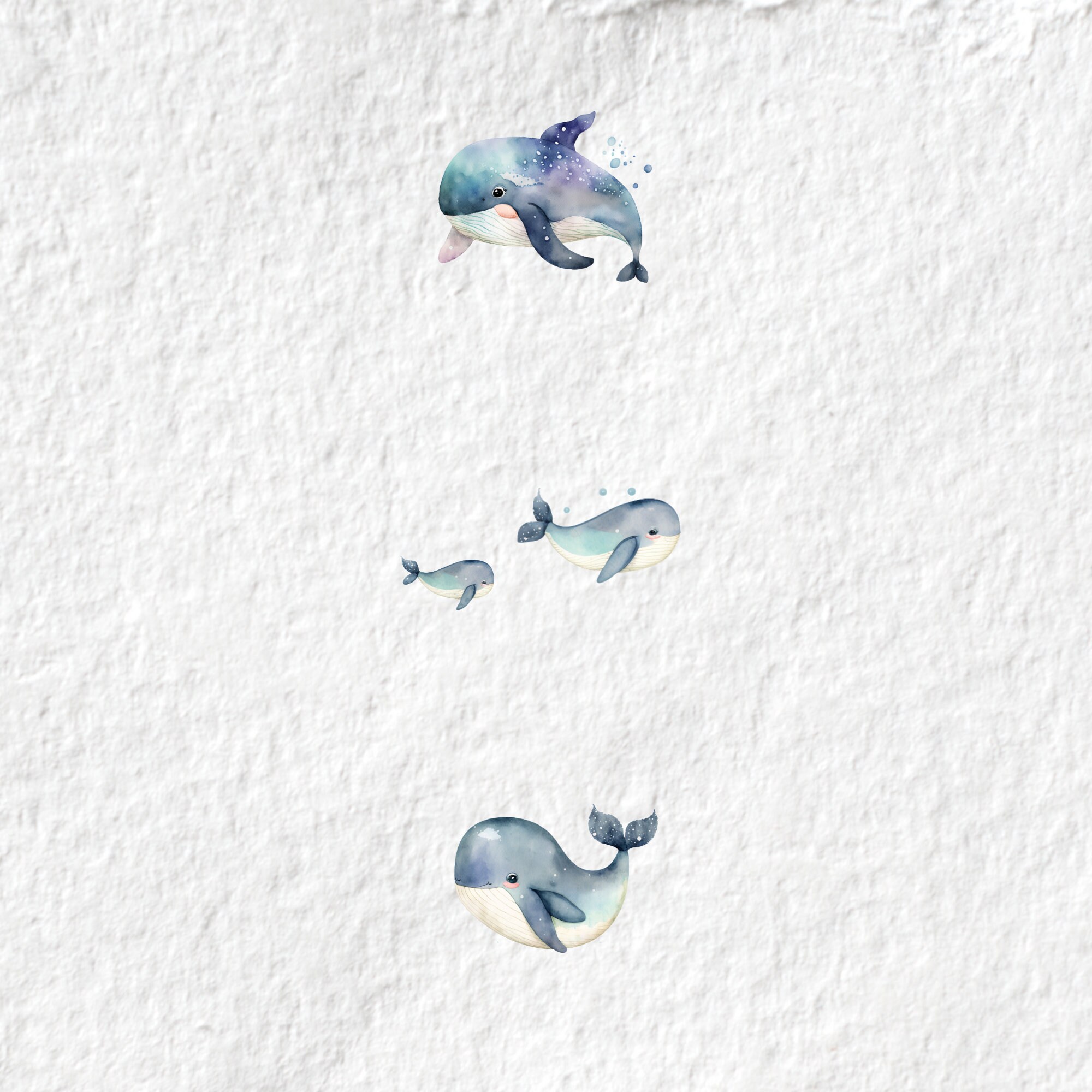 Whale Clipart, Floral Baby Whale Watercolor Clipart, Sea Life ...