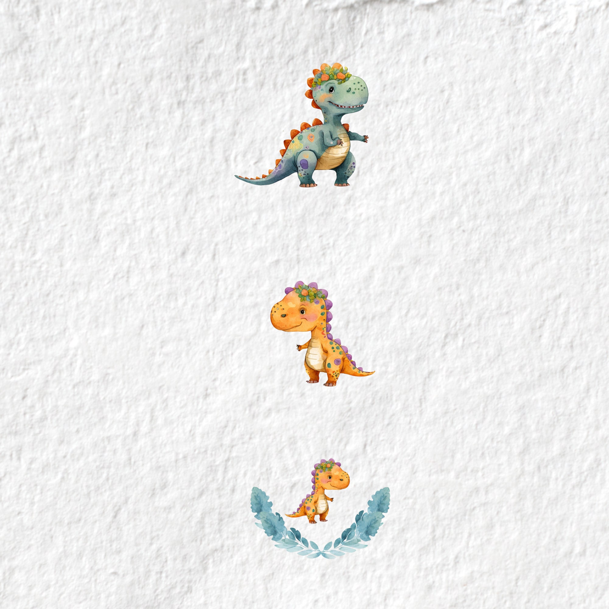 Dinosaurs Watercolor Clipart Cute Baby Shower Graphics - Etsy