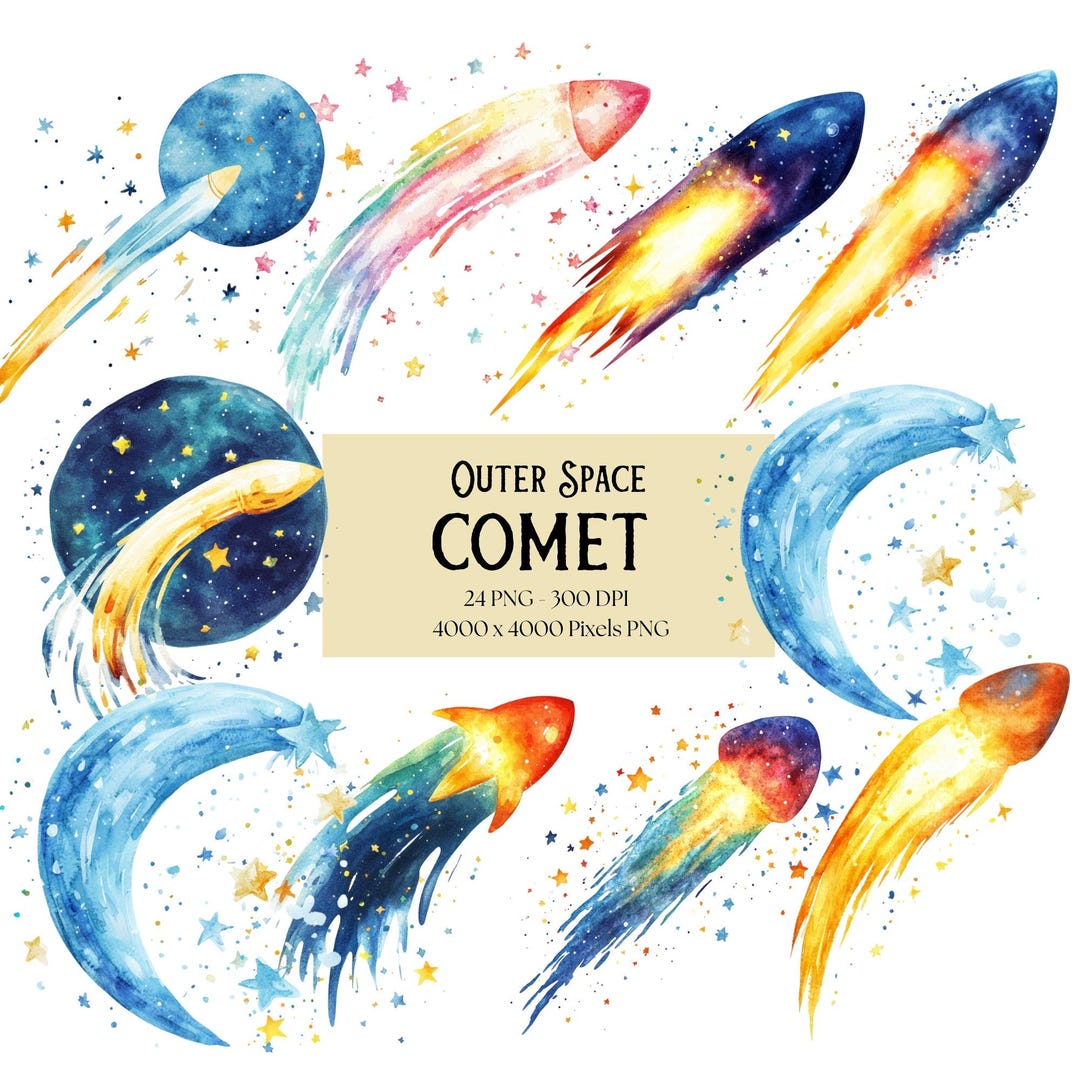 Comet Clipart, Comet Png, Outer Space Clipart, Space Rock Png, Outer ...
