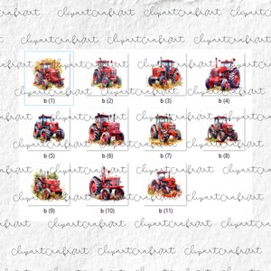 Red Tractor Clipart, Red Tractor Farming Vehicles Clipart, Harvest Farm ...